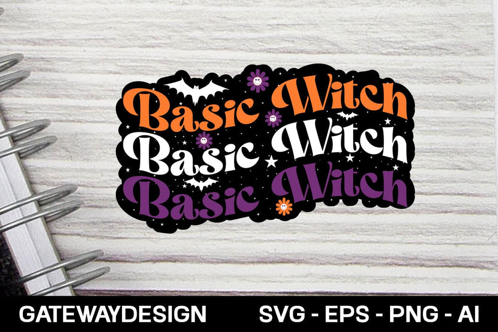 Basic Witch 1 Sticker Svg Design - So Fontsy