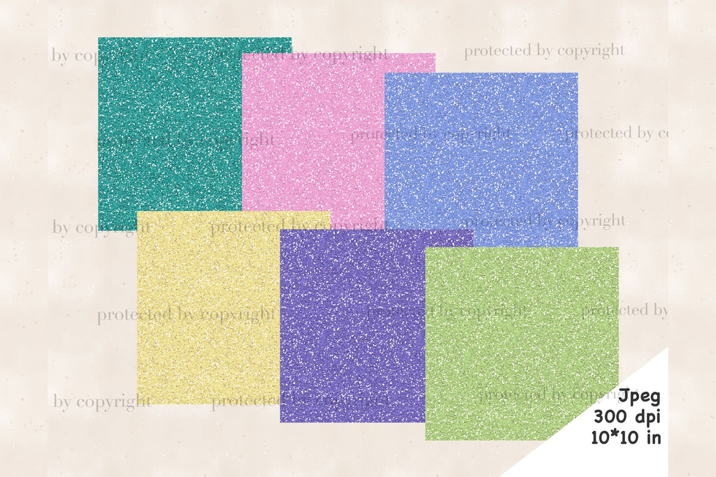 Beach Digital Paper | Rainbow Glitter Background Set - So Fontsy