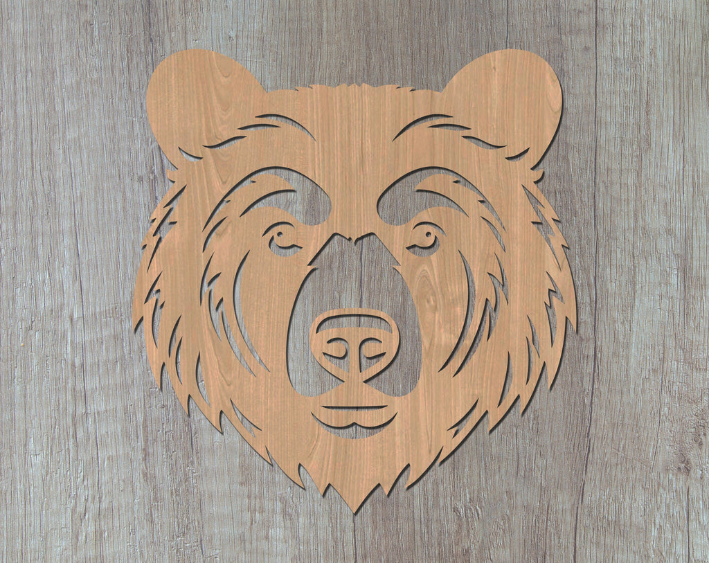Bear Laser SVG Cut File, Bear Glowforge File, Bear DXF, Bear Wall Art SVG - So Fontsy