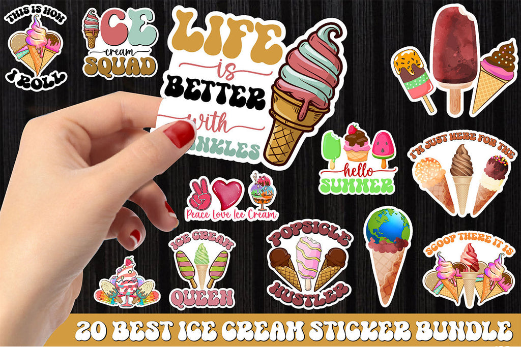 Best Ice Cream Sticker Bundle - So Fontsy