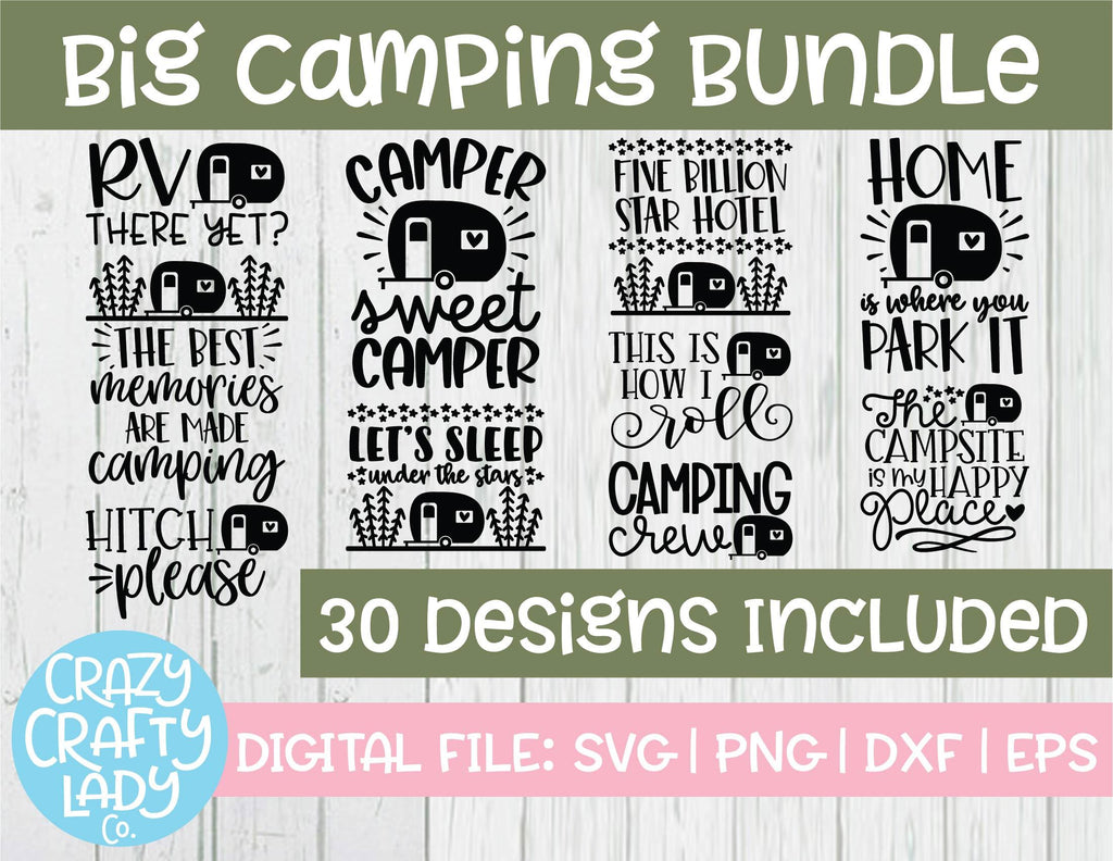 Big Camping SVG Cut File Bundle - So Fontsy