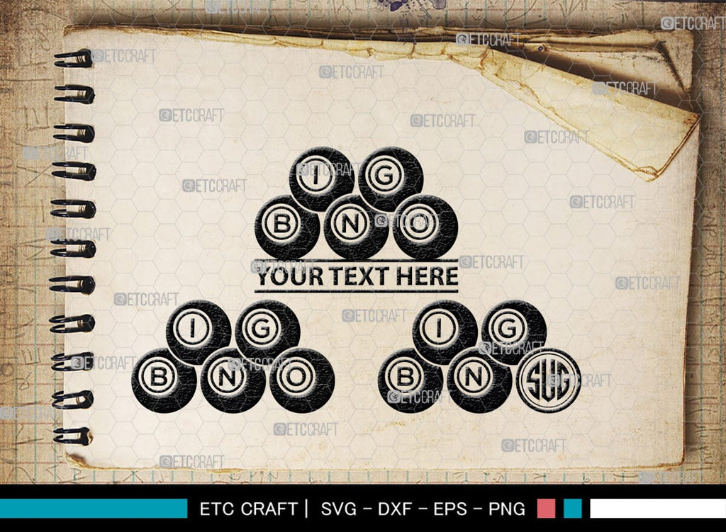Bingo Monogram, Bingo Silhouette, Bingo SVG, Bingo Card Svg, Bingo ...