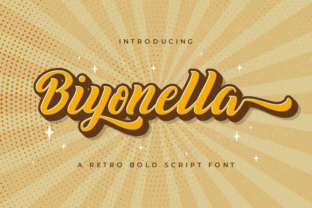 Biyonella - Retro Bold Script Font - So Fontsy