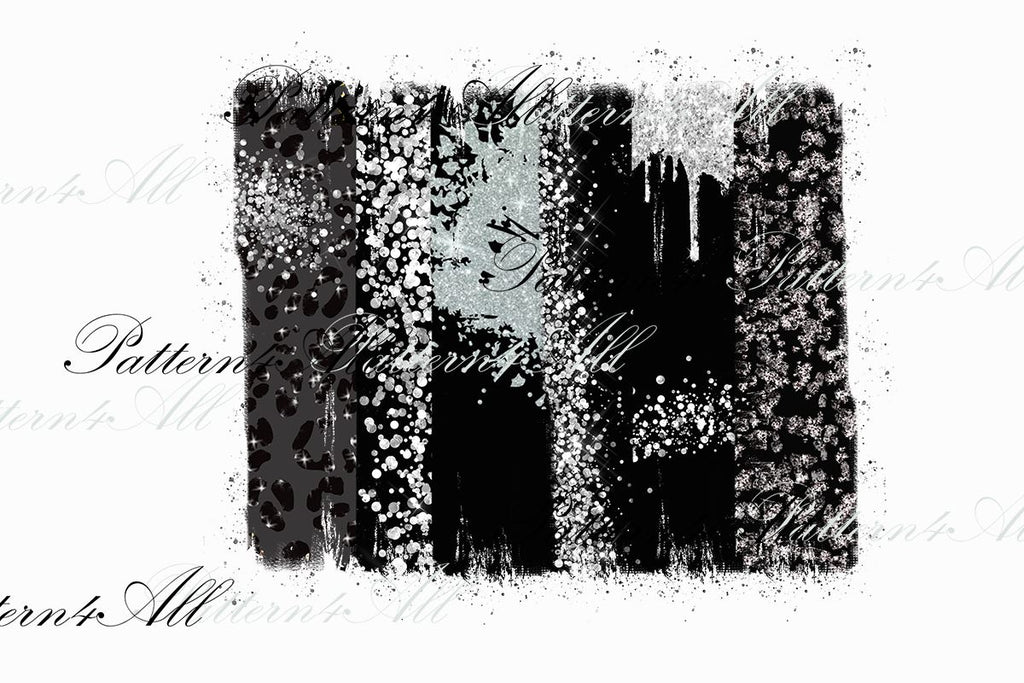 Black And Silver Glitter Brush Stroke Background PNG, Digital Download ...