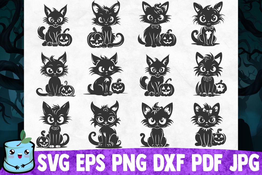 Black Cat Halloween Bundle - So Fontsy