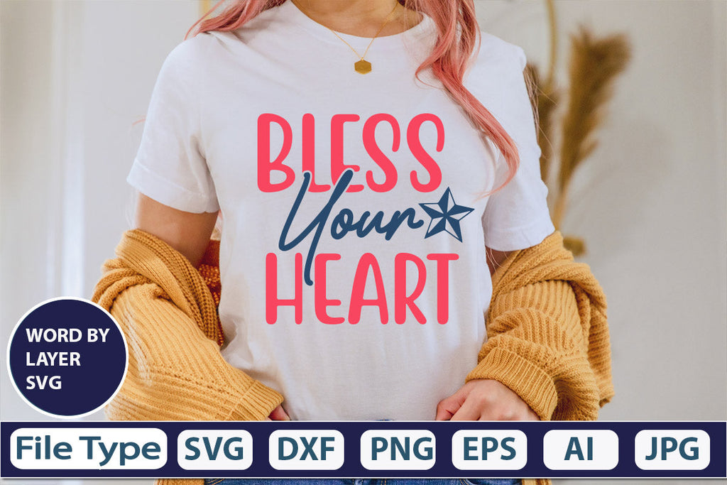 Bless Your Heart SVG Cut File - So Fontsy