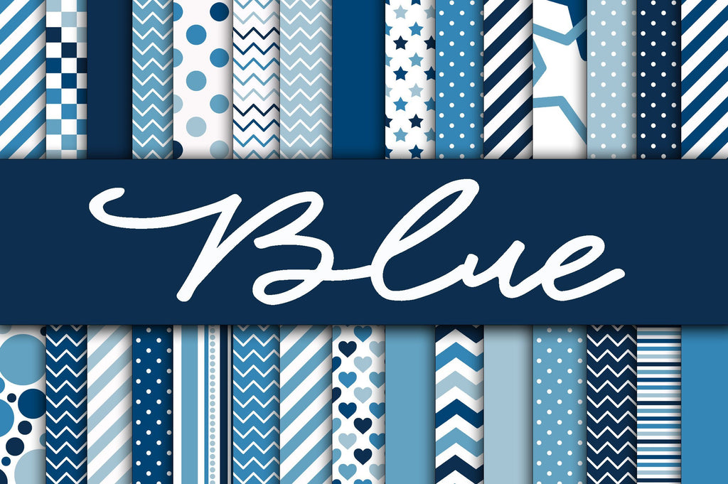 Blue Digital Papers - So Fontsy