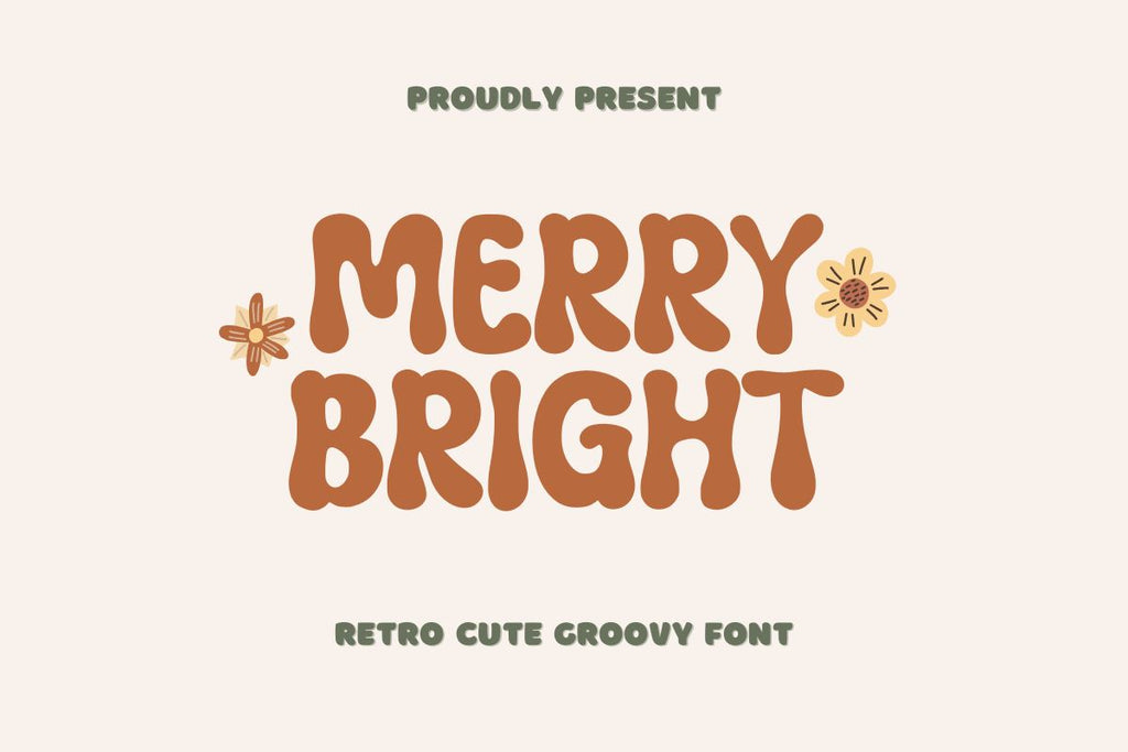 Bright - Retro Cute Groovy Font - So Fontsy