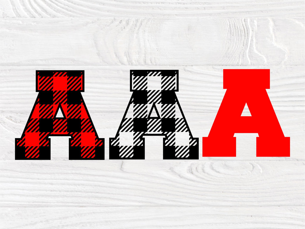 Buffalo Plaid SVG Fonts, Alphabet Clipart, Plaid Letters & Numbers ...