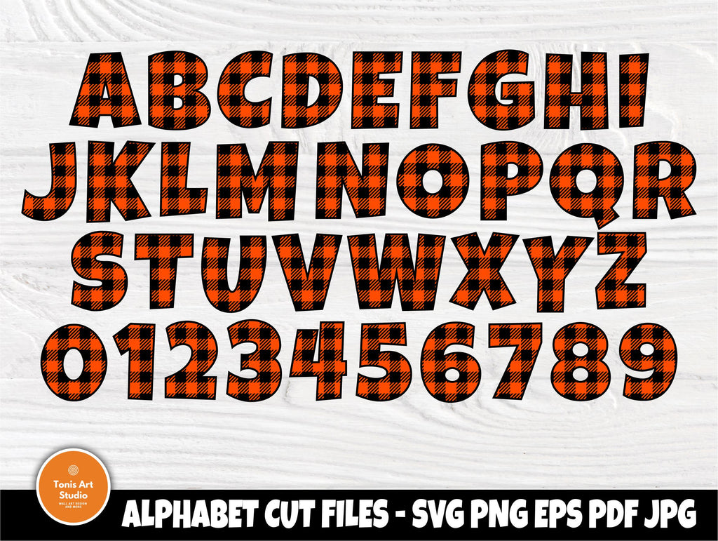 Buffalo Plaid SVG, Plaid Alphabet, Plaid Font Svg - So Fontsy