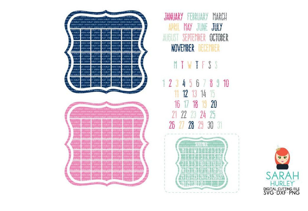 Build A Calendar Fancy Label Set - So Fontsy