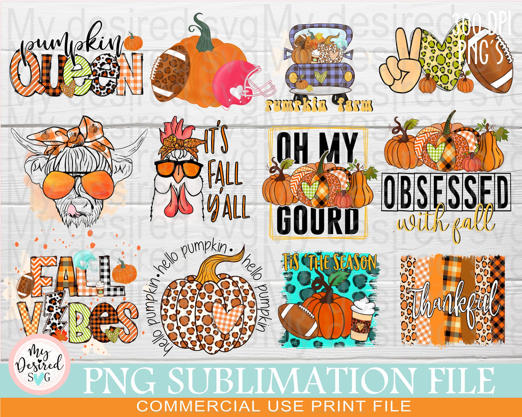 Bundle Fall Vibes Png, Thankful Vibes PNG - So Fontsy