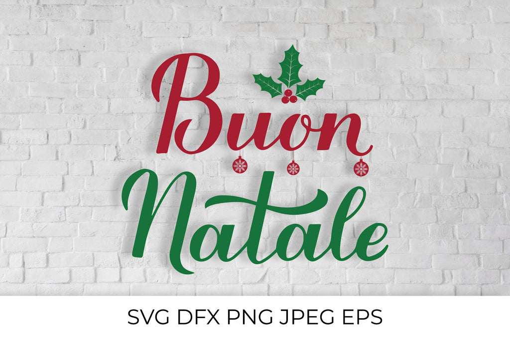 Buon Natale calligraphy lettering. Merry Christmas in Italian - So Fontsy