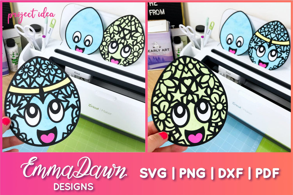 Cartoon Easter Egg SVG | Mandala Easter Eggs SVG - So Fontsy