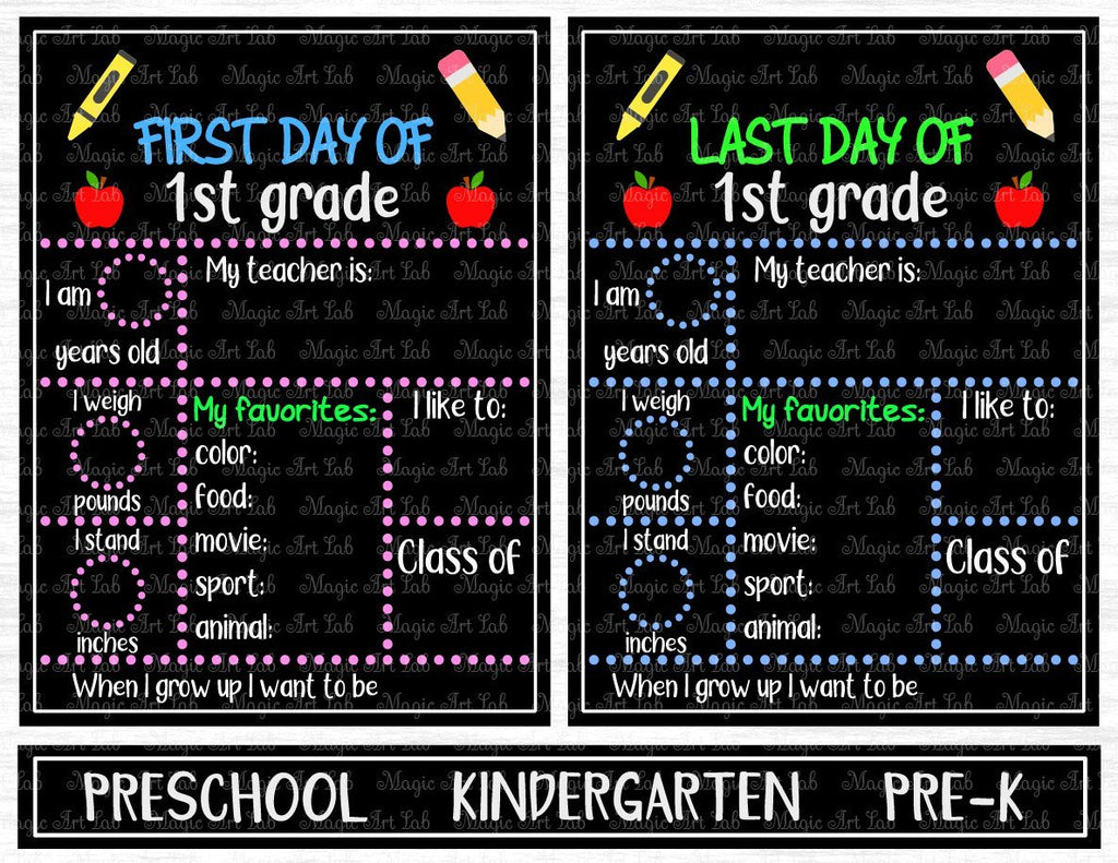 Chalkboard First day and Last day of school cut files - So Fontsy