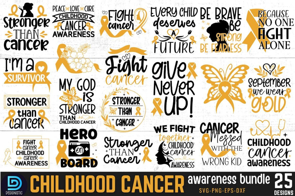 Childhood Cancer SVG Bundle - So Fontsy