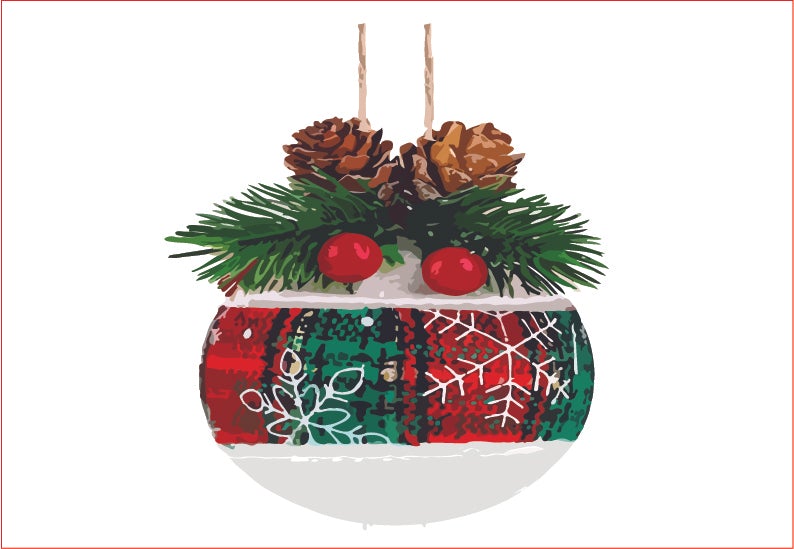 Christmas ball ornament png, Sublimation graphics, clipart - So Fontsy