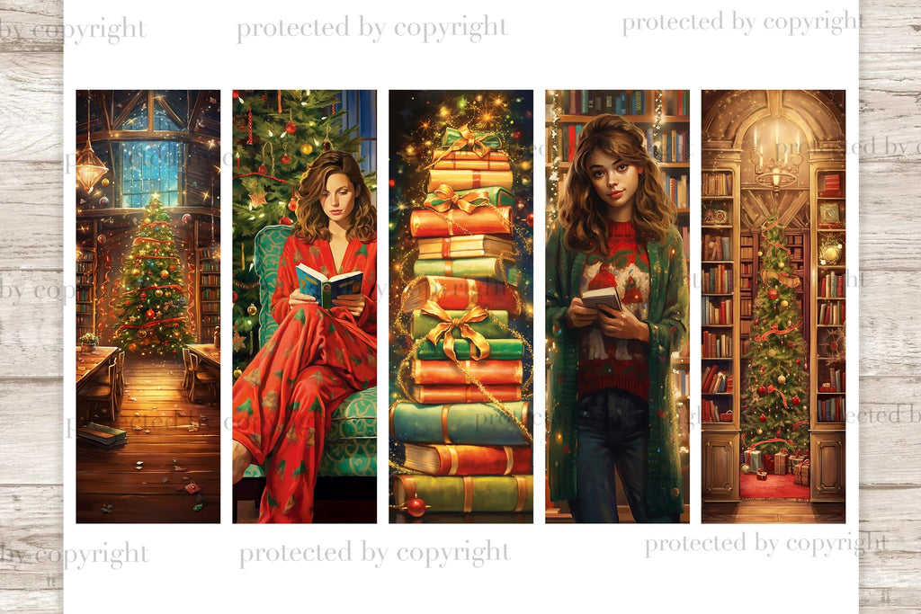 Christmas Bookmarks Printable | Print And Cut Set - So Fontsy