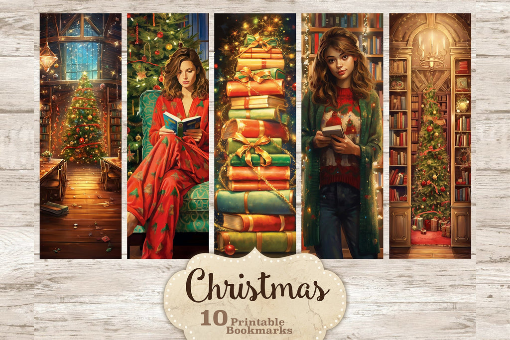 Christmas Bookmarks Printable | Print And Cut Set - So Fontsy