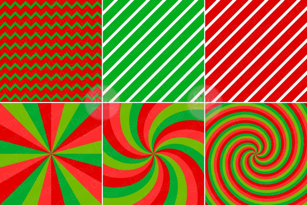 Christmas Digital Papers Backgrounds Set - So Fontsy