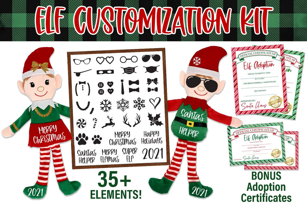 Christmas Elf Dress Up Kit with Bonus Adoption Certificates - So Fontsy