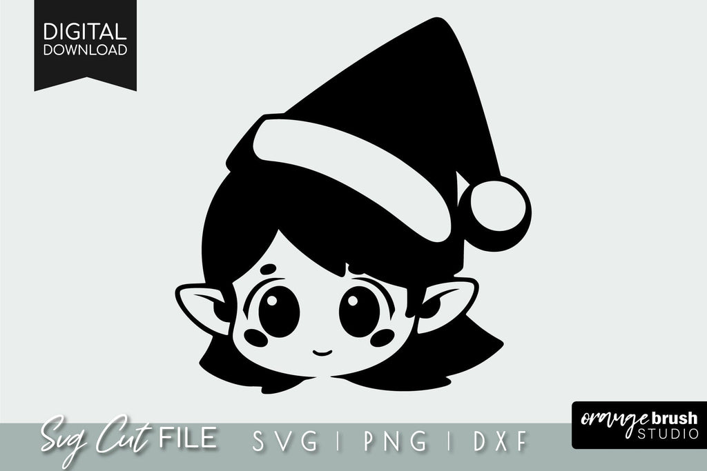 Christmas Elf SVG Cut File For Cricut Elf Face - So Fontsy
