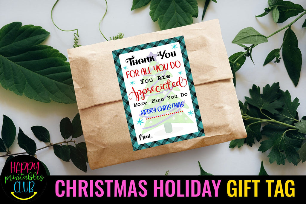 Christmas Gift Tags for Teachers- Thank You for All You Do - So Fontsy