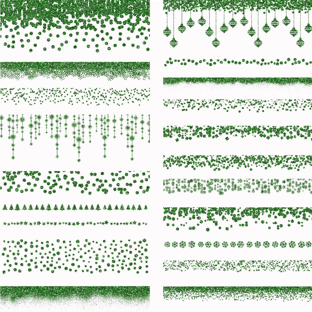 Christmas Glitter Borders PNG Overlays - So Fontsy