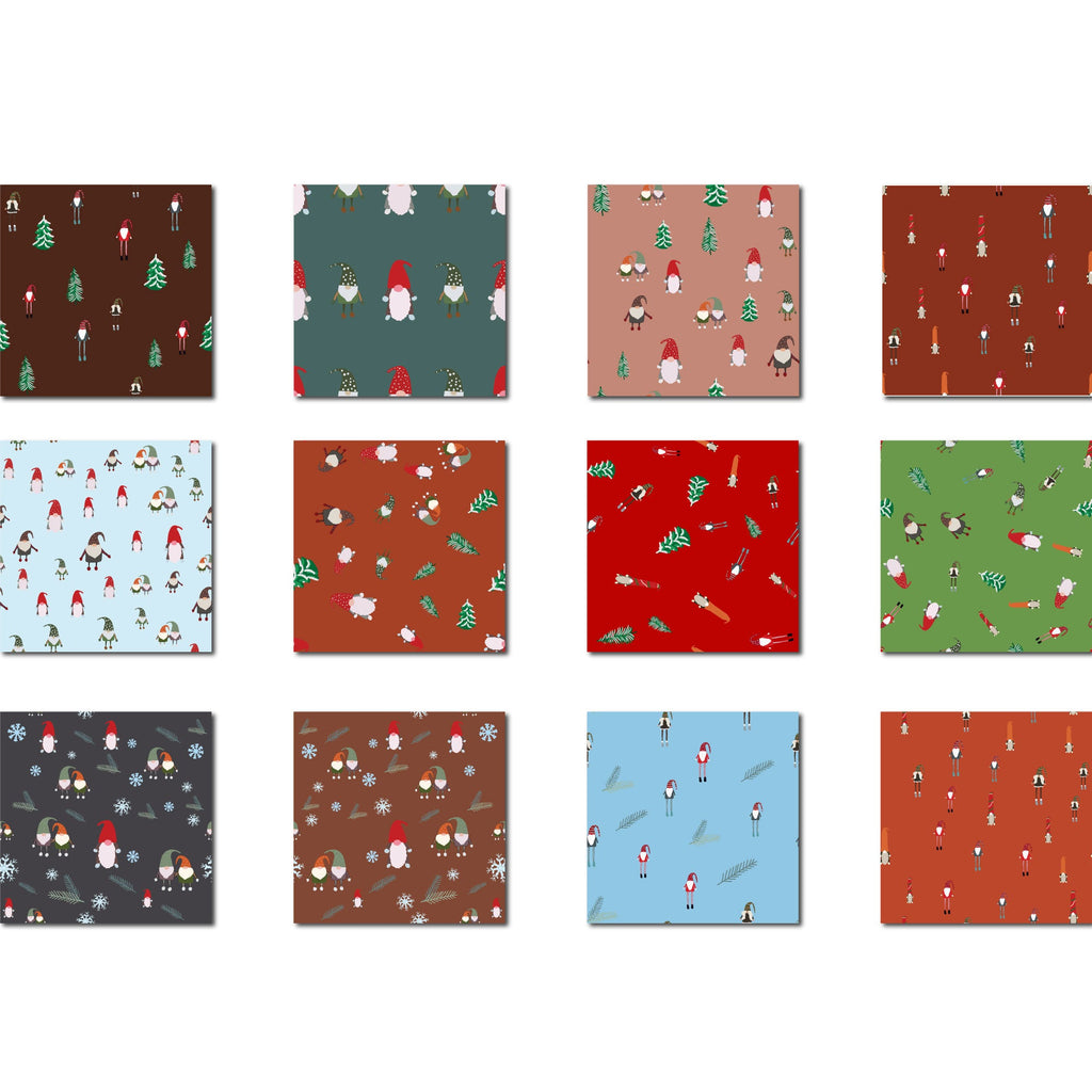 Christmas gnome digital paper- JPG, PNG - So Fontsy