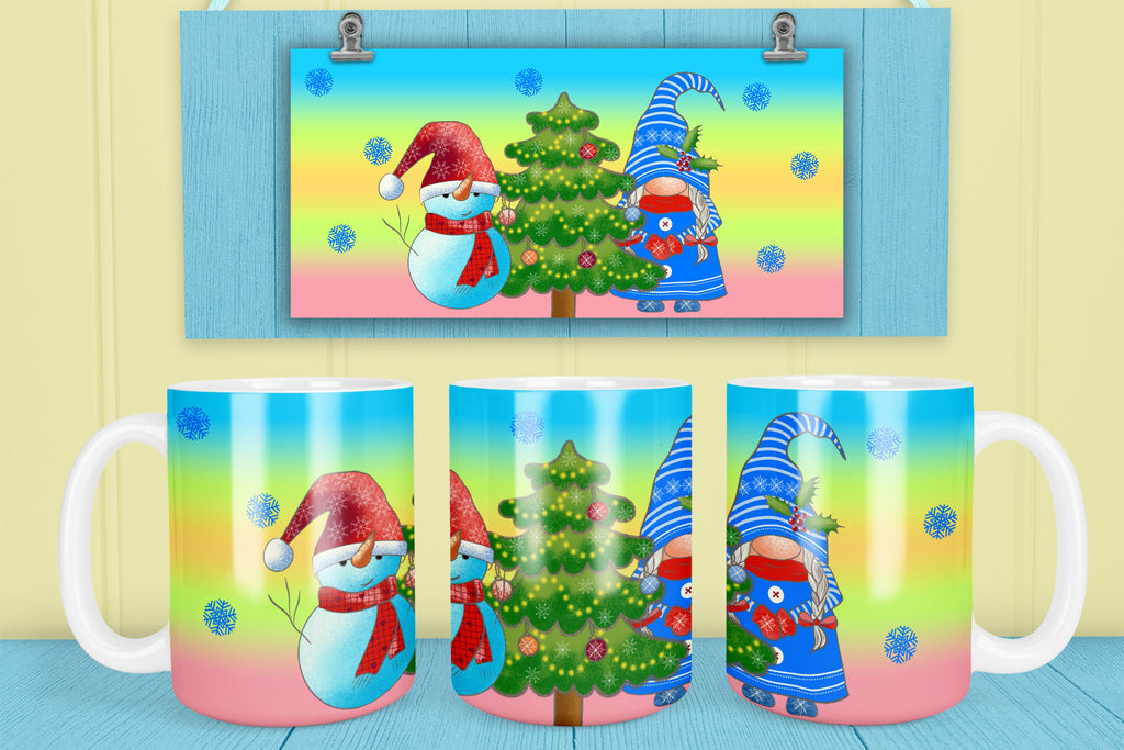 Christmas gnome mug wrap | Christmas gnome PNG - So Fontsy