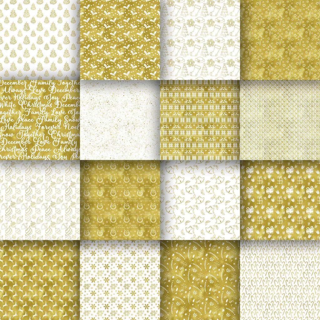 Christmas Gold Digital Papers - So Fontsy