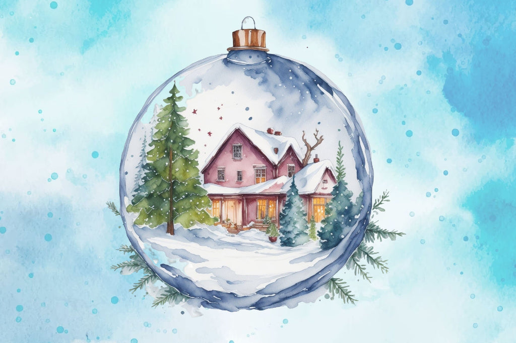 Christmas Ornament Watercolor Clipart - So Fontsy
