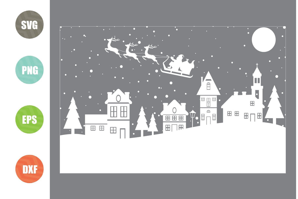 Christmas Scene Svg, Christmas Scene with Santa svg, Christmas svg - So ...