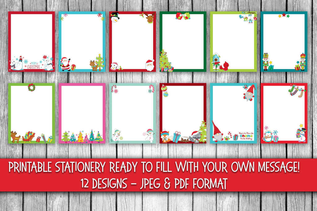 Christmas Stationery - Cute Christmas Digital Paper - So Fontsy