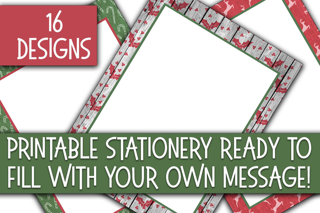 Christmas Stationery - Rustic Christmas Digital Paper - So Fontsy