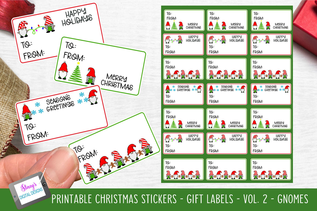 Christmas Stickers Bundle | Print and Cut Gift Tag Bundle - So Fontsy