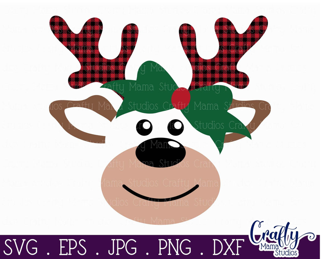 Christmas Svg - Girl Reindeer Svg -Buffalo Plaid - Kid's Christmas - So ...