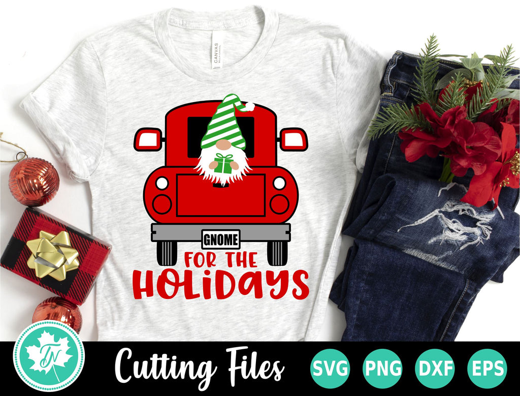 Christmas SVG | Gnome for the Holidays Truck - So Fontsy
