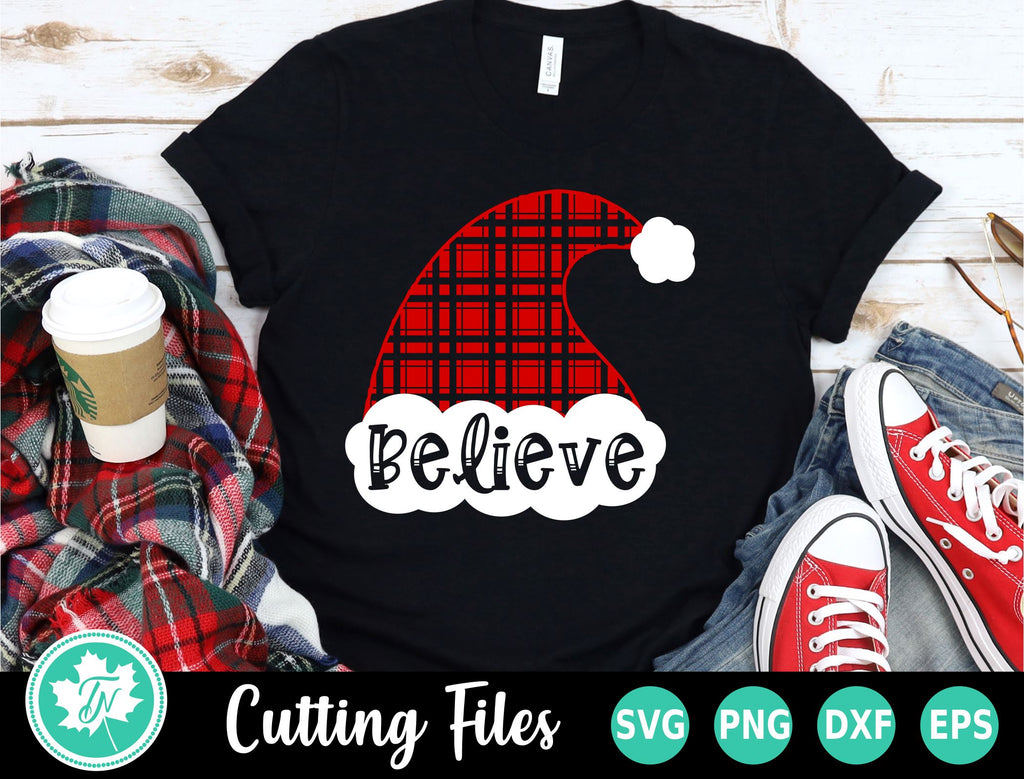 Christmas SVG | Santa Hat SVG | Believe SVG - So Fontsy