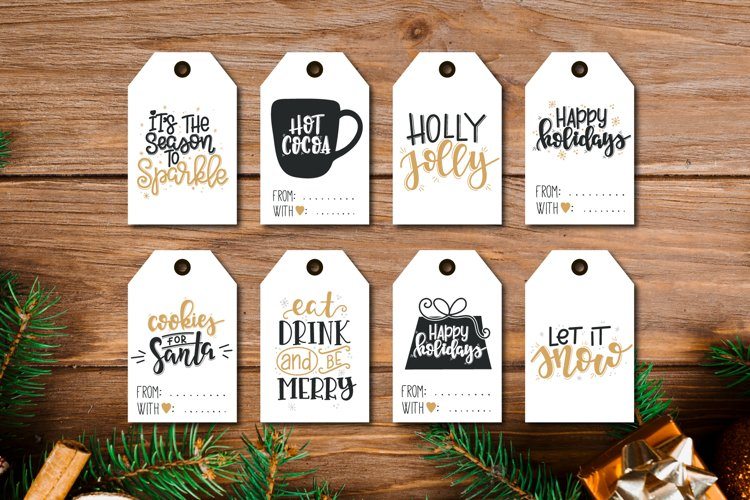 Christmas Tags Bundle - Print and Cut Gift Stickers - So Fontsy