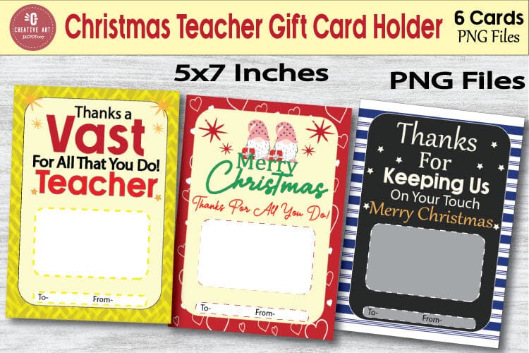 Christmas Teacher Gift Card Holder - So Fontsy