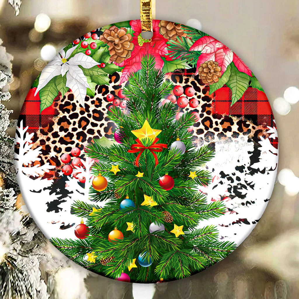 Christmas Tree Leopard Ornament Png, Round Christmas Ornament, PNG ...