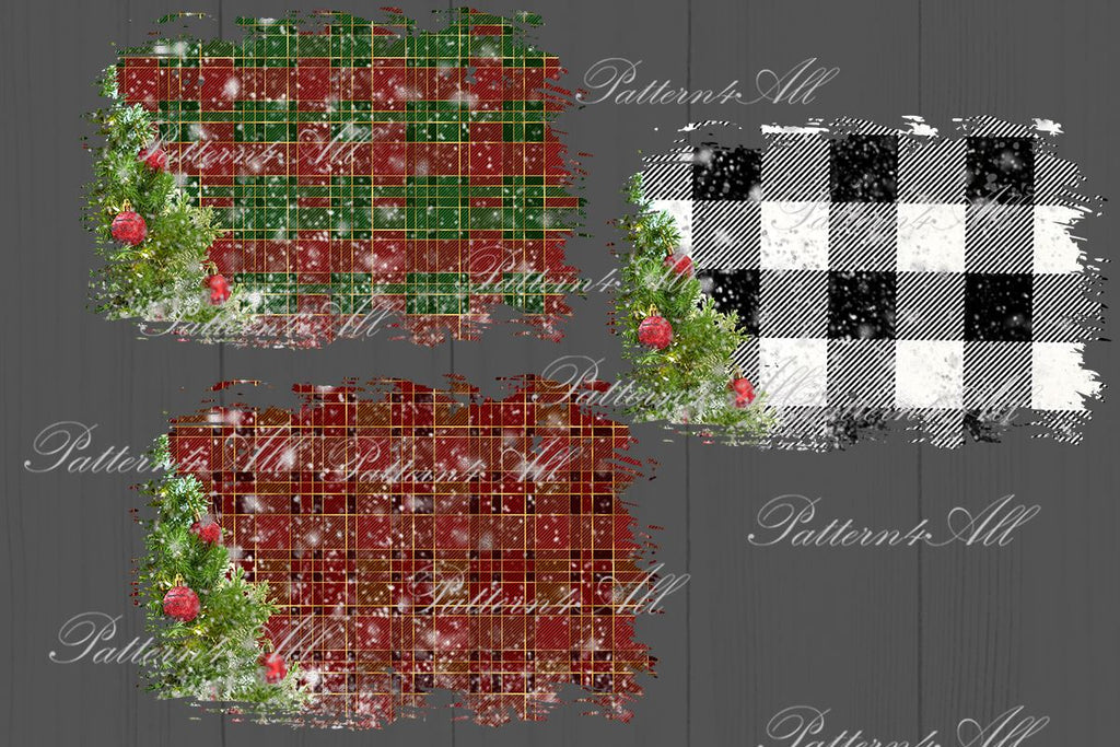 Christmas Tree PNG Patches,Christmas Plaid Desig Sublimation Design ...