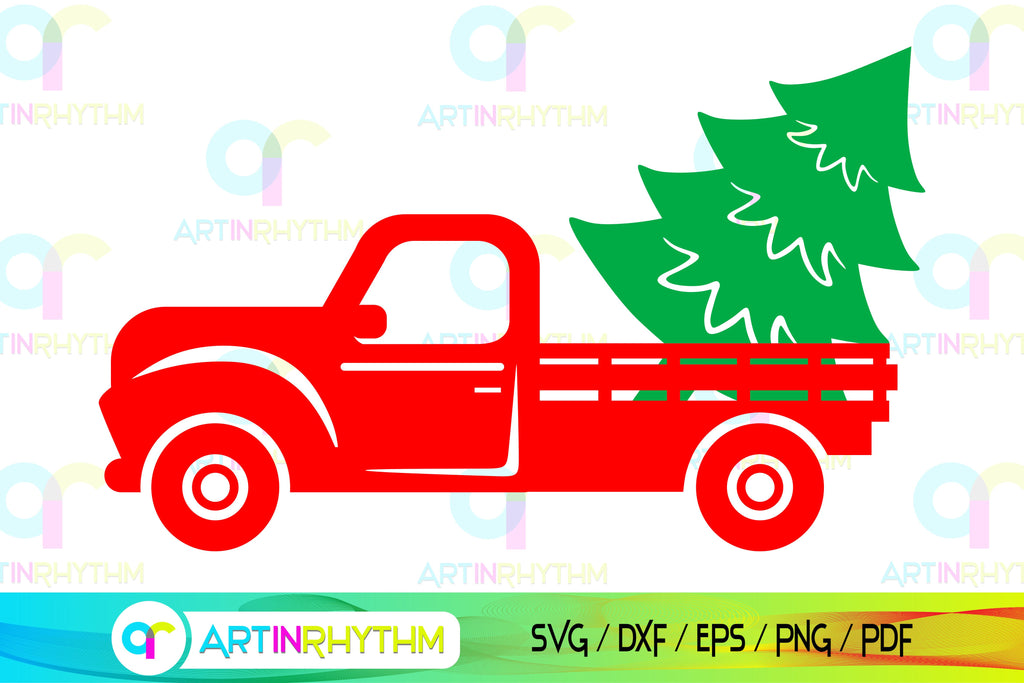 Christmas tree truck svg - So Fontsy