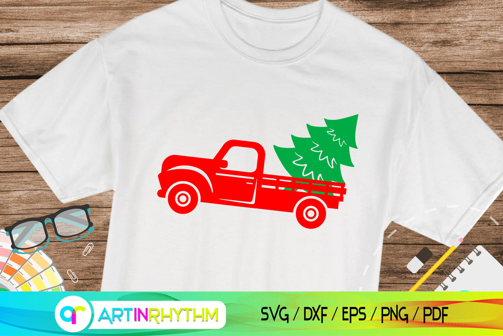 Christmas tree truck svg - So Fontsy