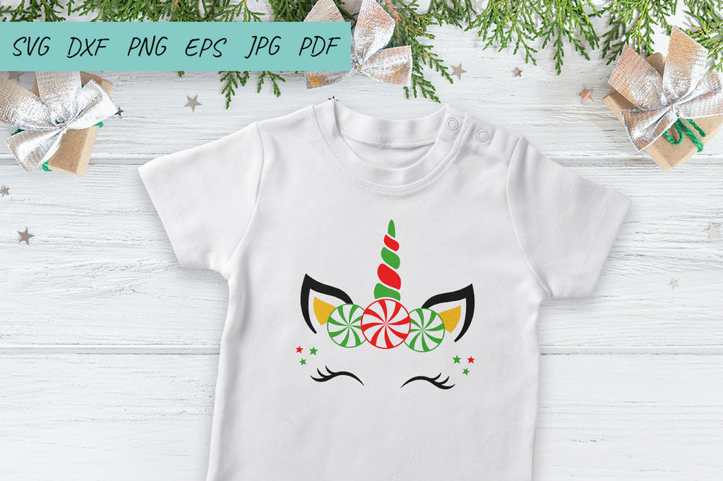 Christmas unicorn Svg, Candy Cane Unicorn Svg, Christmas Svg - So Fontsy