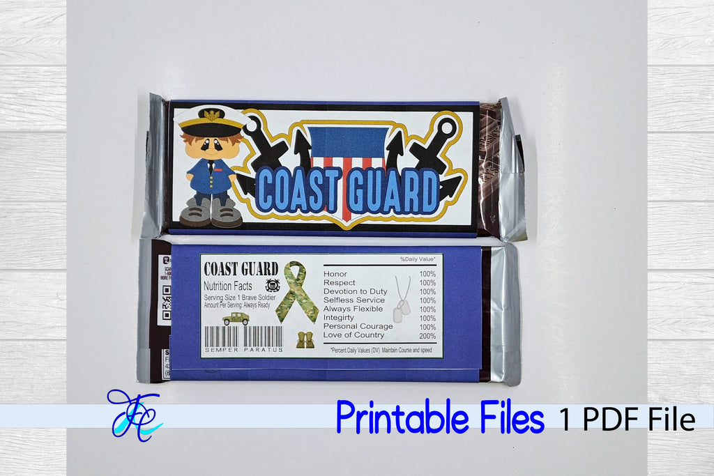 Coast Guard Boy Candy Bar Wrapper - So Fontsy