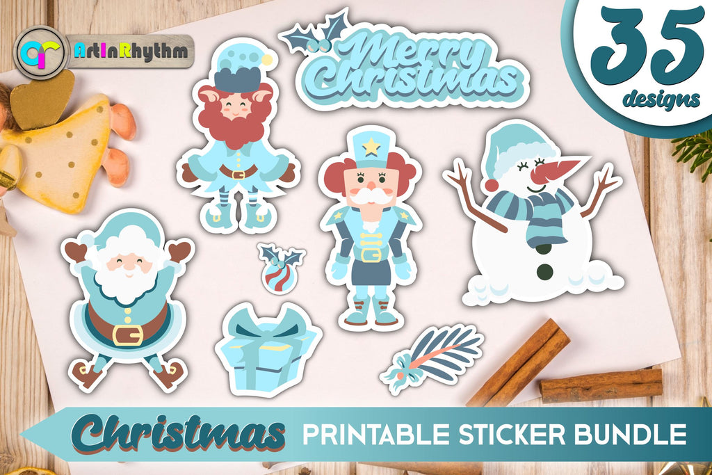 Coastal Christmas Sticker Bundle / Printable PNG Clipart - So Fontsy