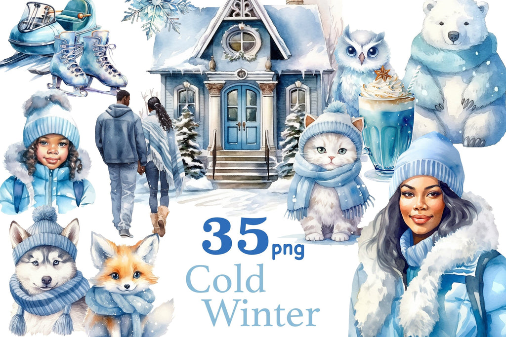Cold Winter Clipart | Outside Winter PNG - So Fontsy