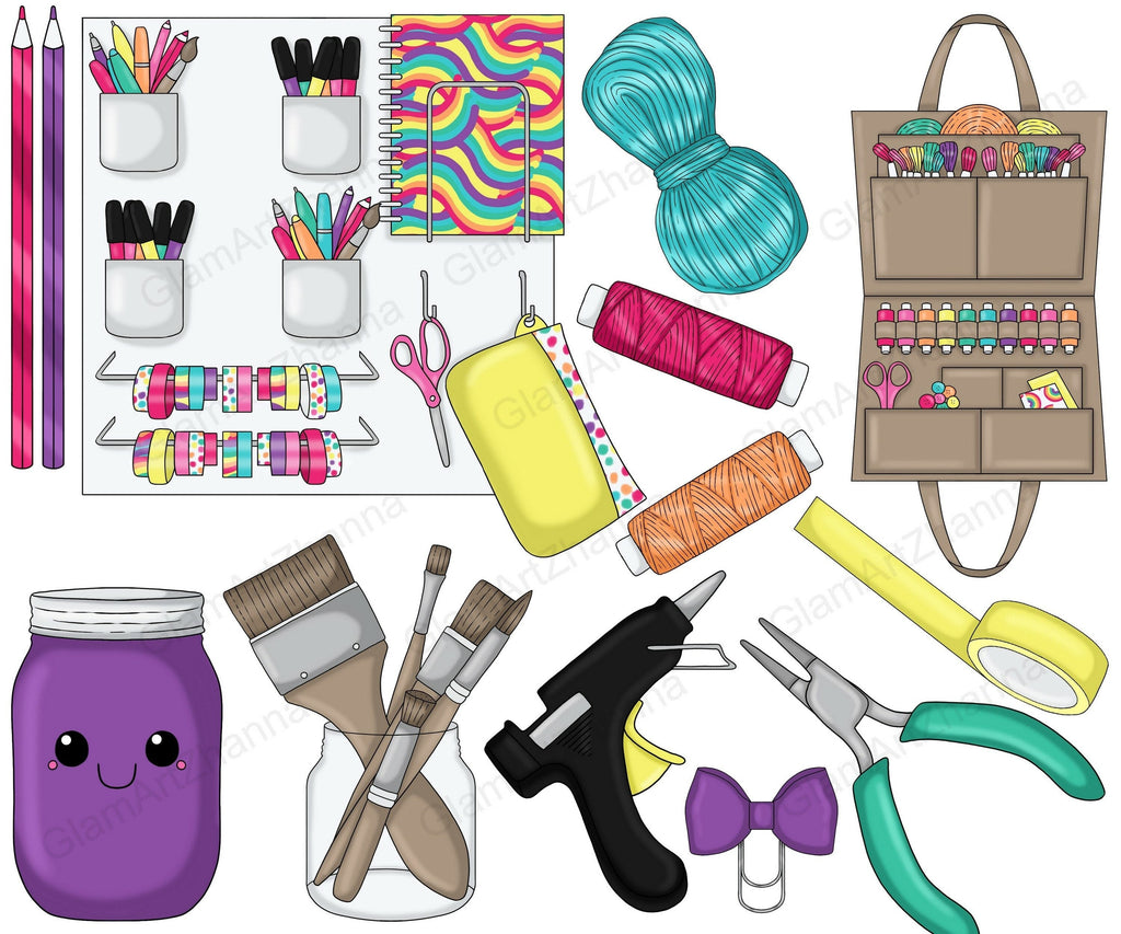 Craft Clipart Bundle | Scrapbook Tool Clipart - So Fontsy